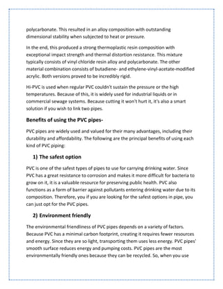 Everything about PVC Pipes, Types and its Manufacturing Process ...