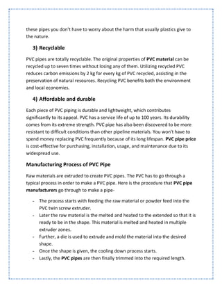 Everything about PVC Pipes, Types and its Manufacturing Process ...