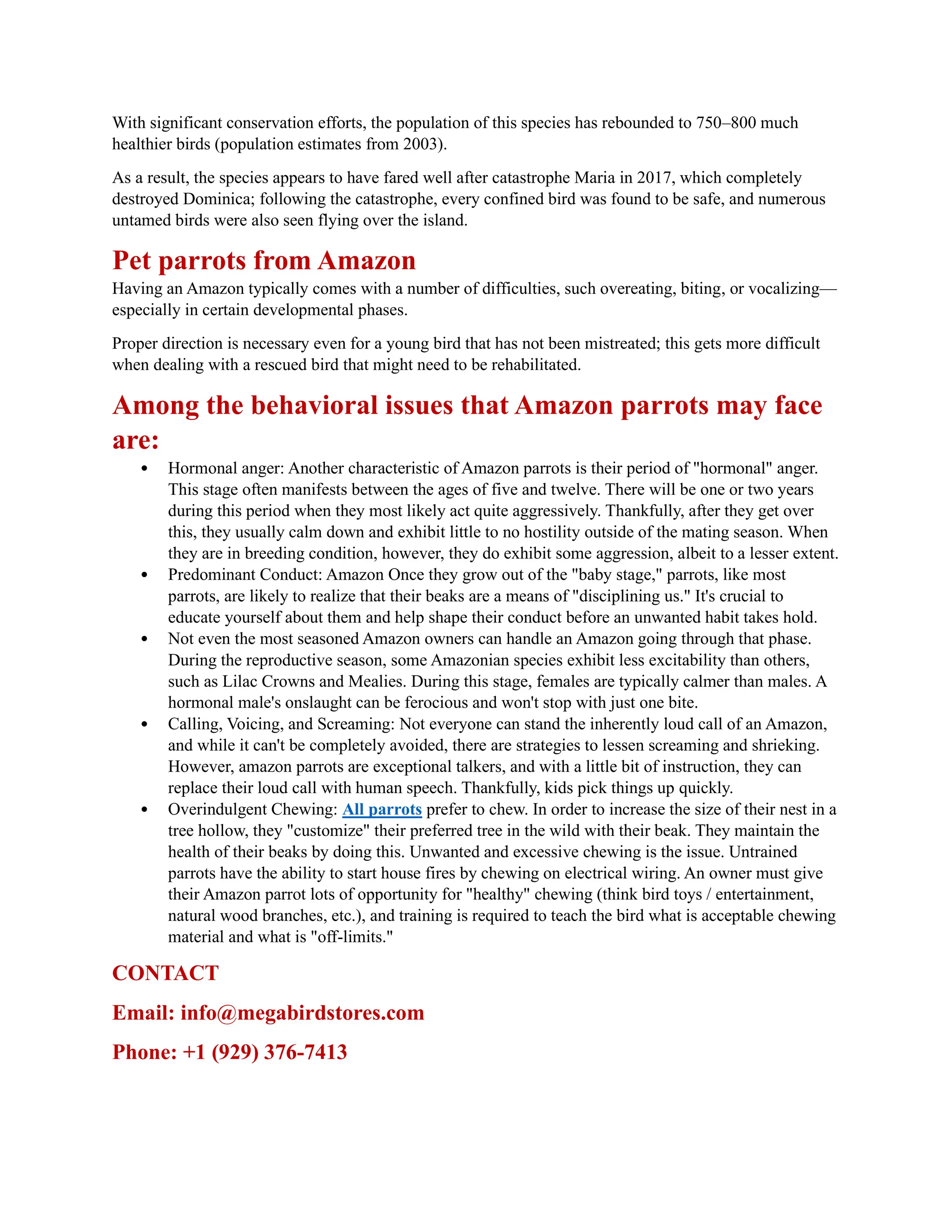 Everything about Red Necked Amazon Parrot | PDF