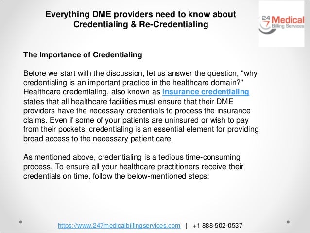 Everything dme providers need to know about credentialing & re ...