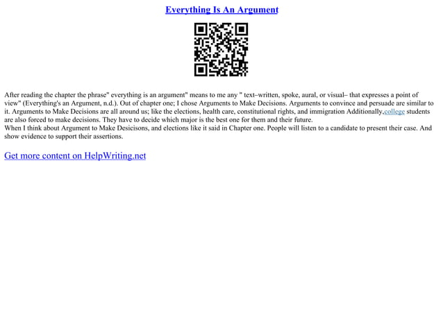 Everything Is An Argument | PPT