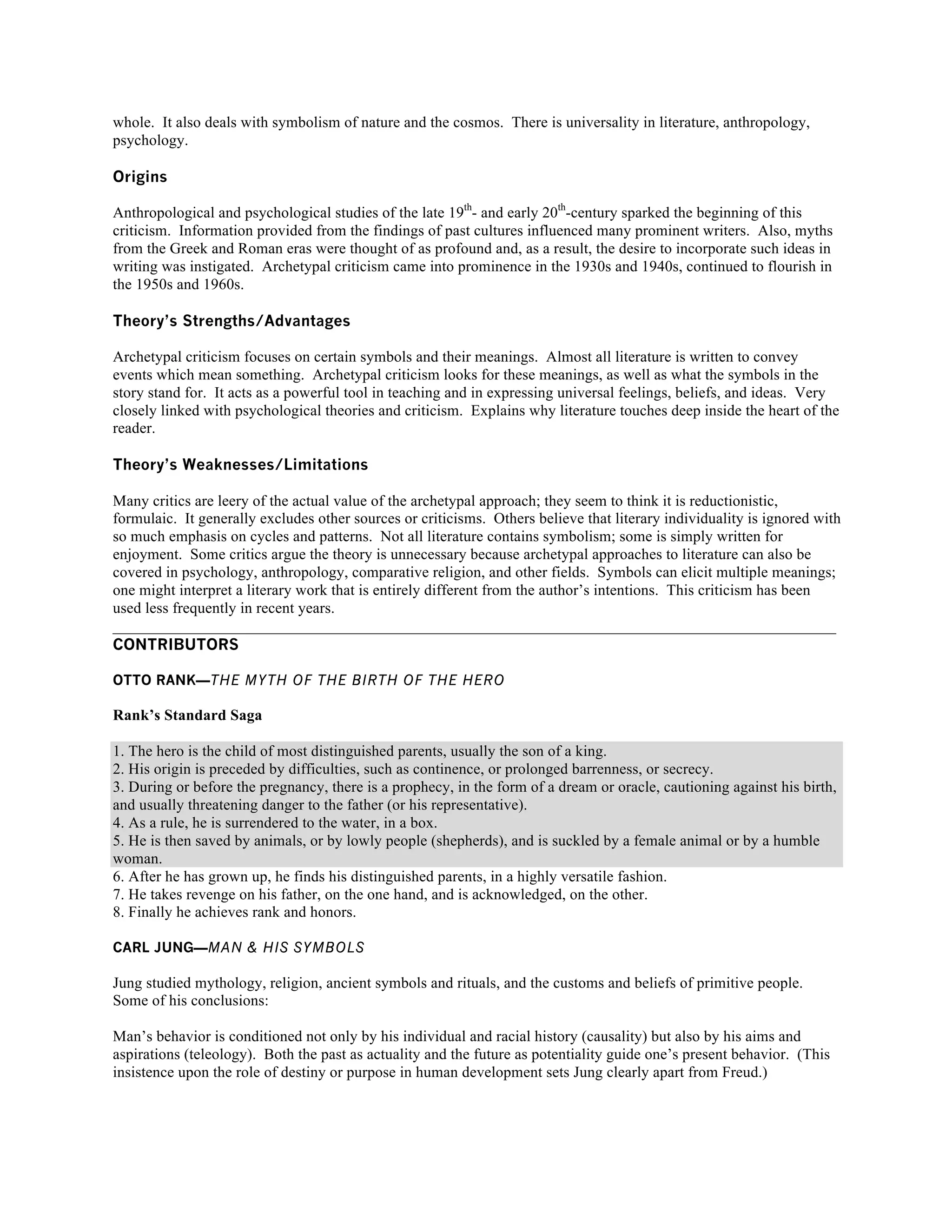 Archetypal Criticism-LET Review | PDF