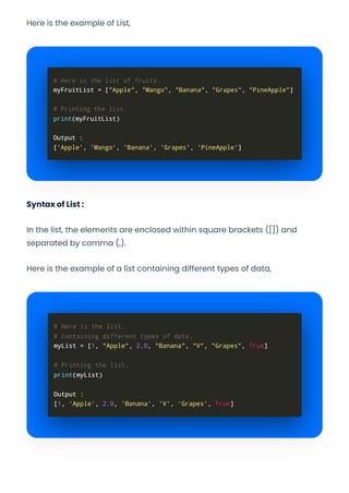 Everything Technical on List in Python-- | PDF | Web Design and HTML ...