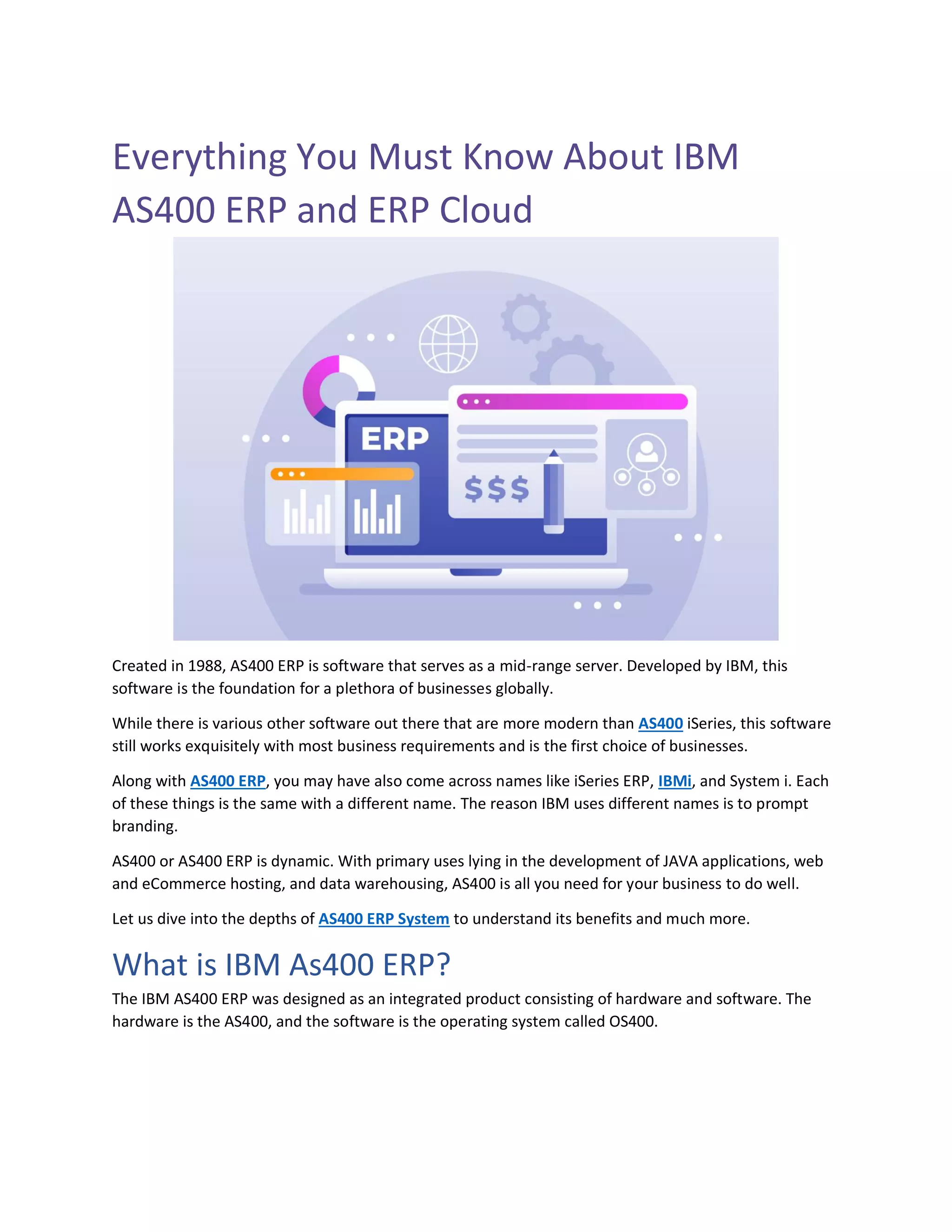 Everything You Must Know About IBM AS400 ERP and ERP Cloud.pdf