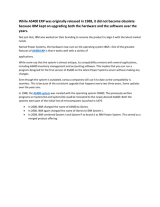 Everything You Must Know About IBM AS400 ERP and ERP Cloud.pdf