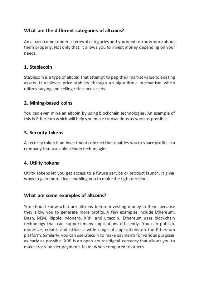Everything you need to know about altcoins | DOCX | Currencies | Economy