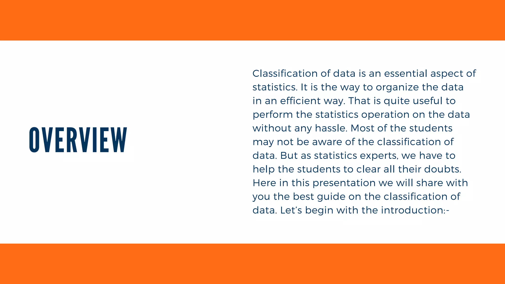 Classification of Data in Statistics | PPTX