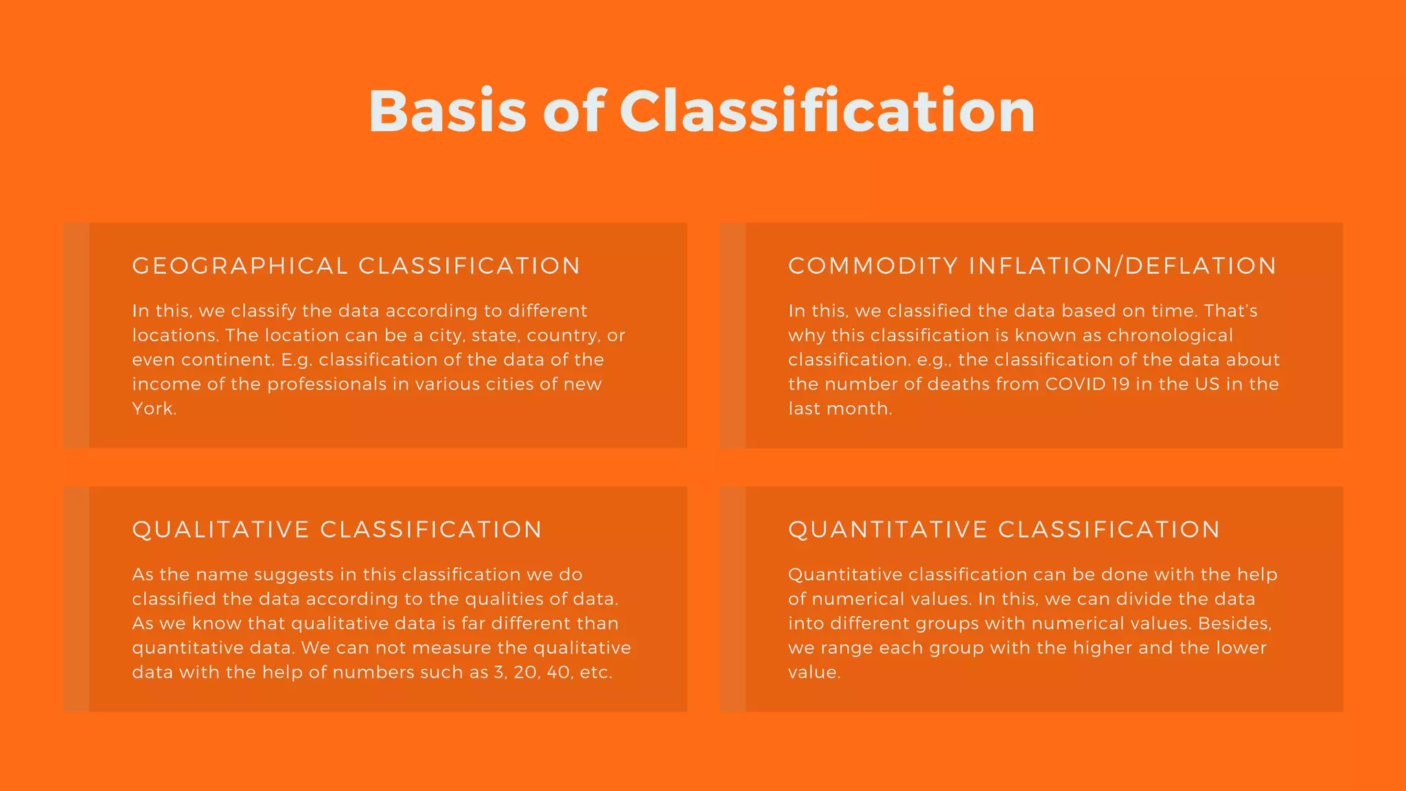 Classification of Data in Statistics | PPTX