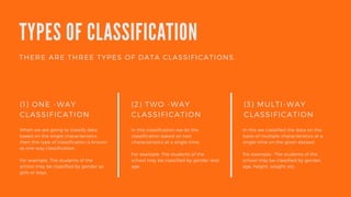 Classification of Data in Statistics | PPTX