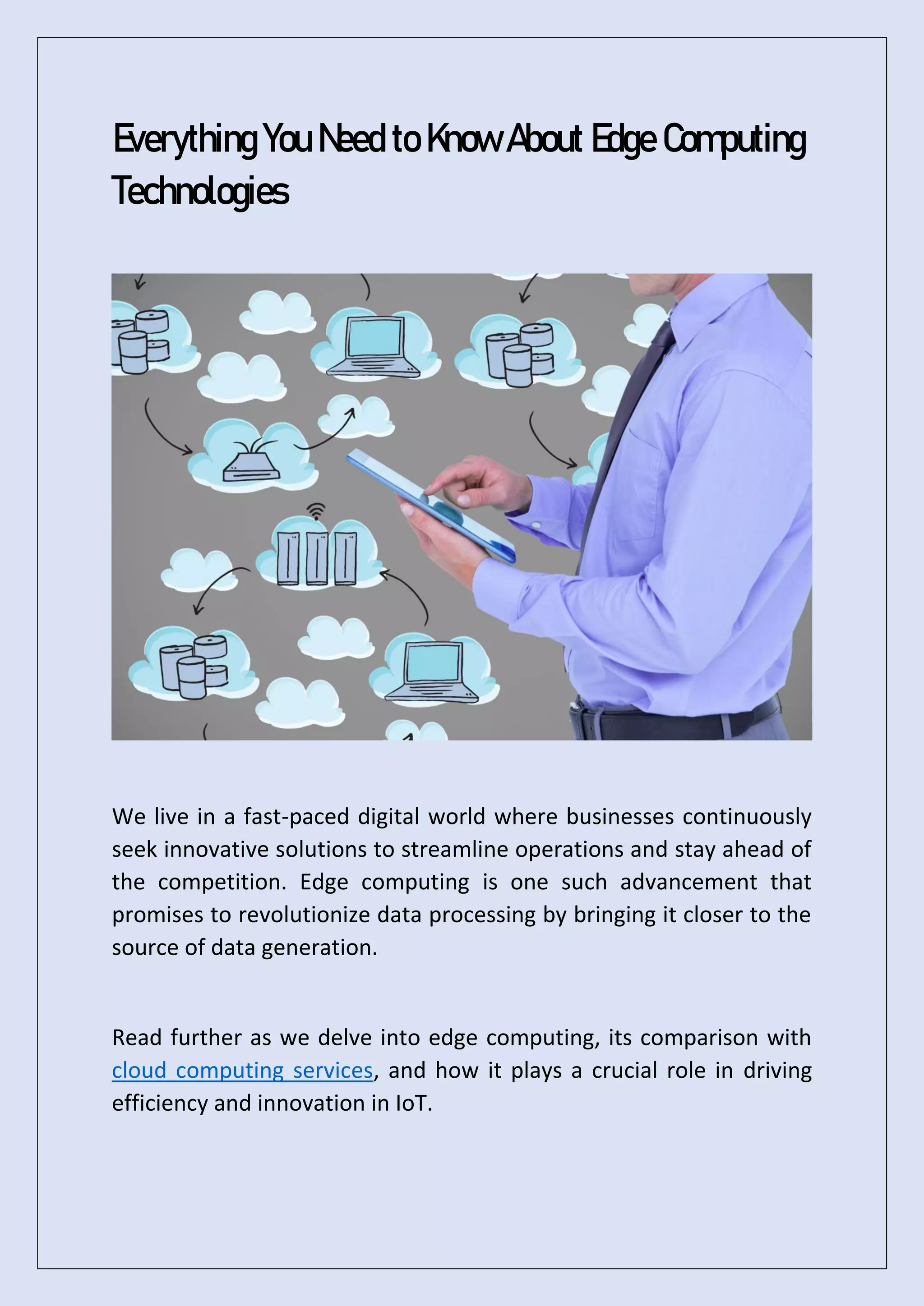 Everything You Need to Know About Edge Computing Technologies | PDF