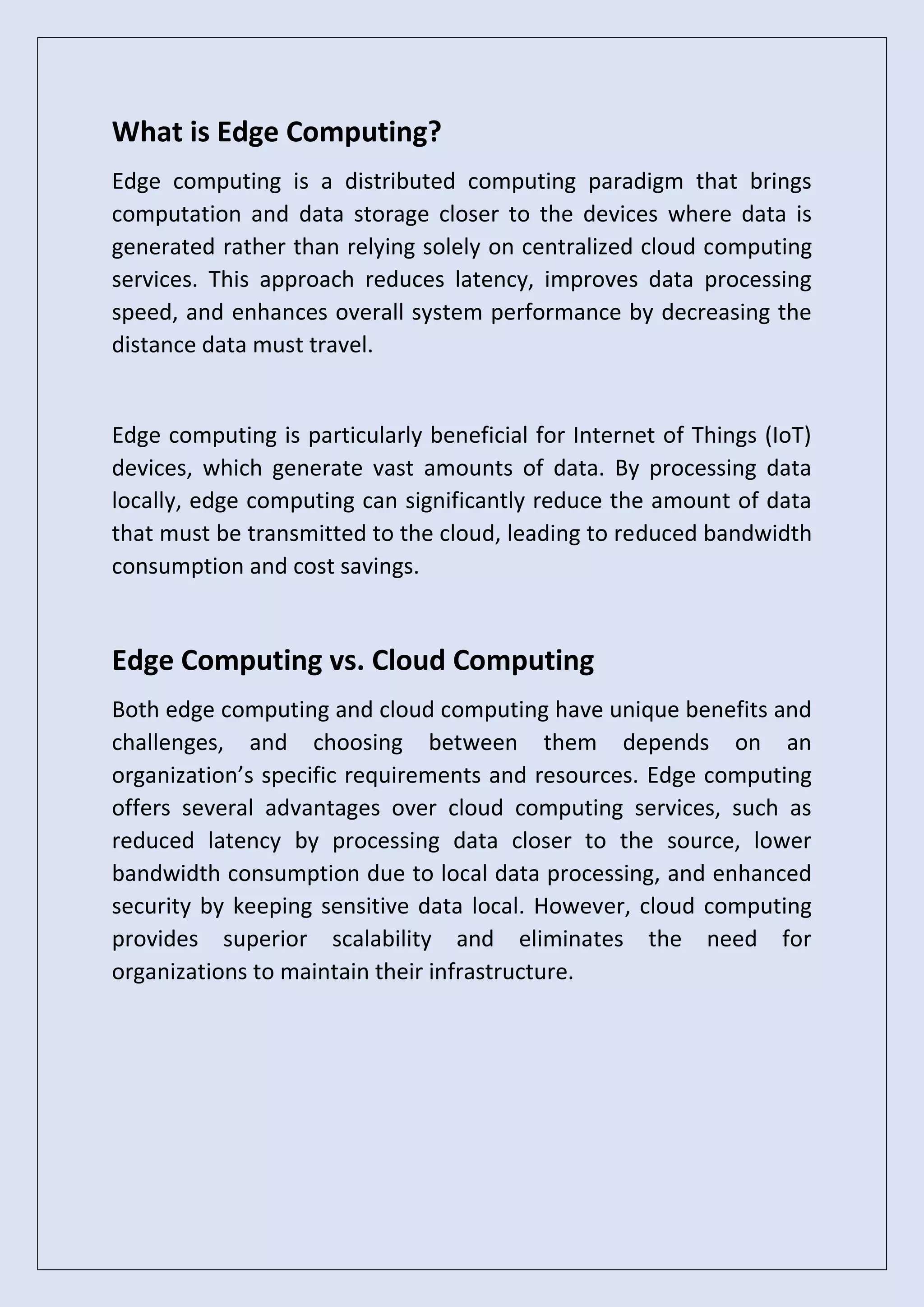 Everything You Need to Know About Edge Computing Technologies | PDF