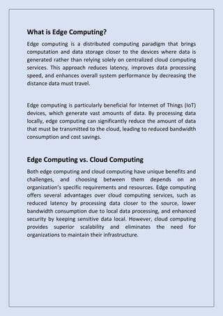 Everything You Need to Know About Edge Computing Technologies | PDF