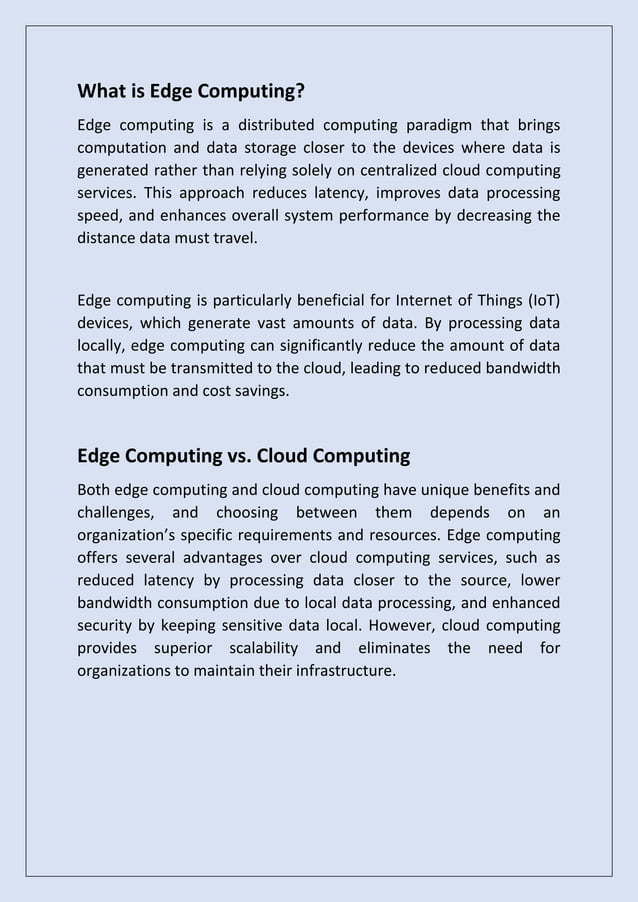 Everything You Need to Know About Edge Computing Technologies | PDF