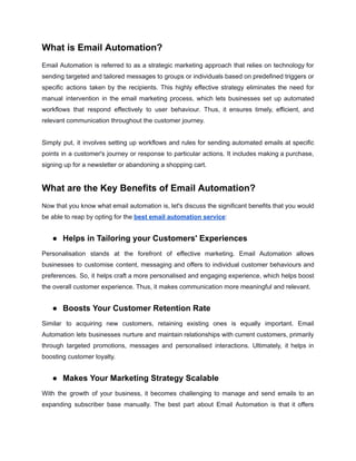 Everything You Need to Know About Email Automation | PDF