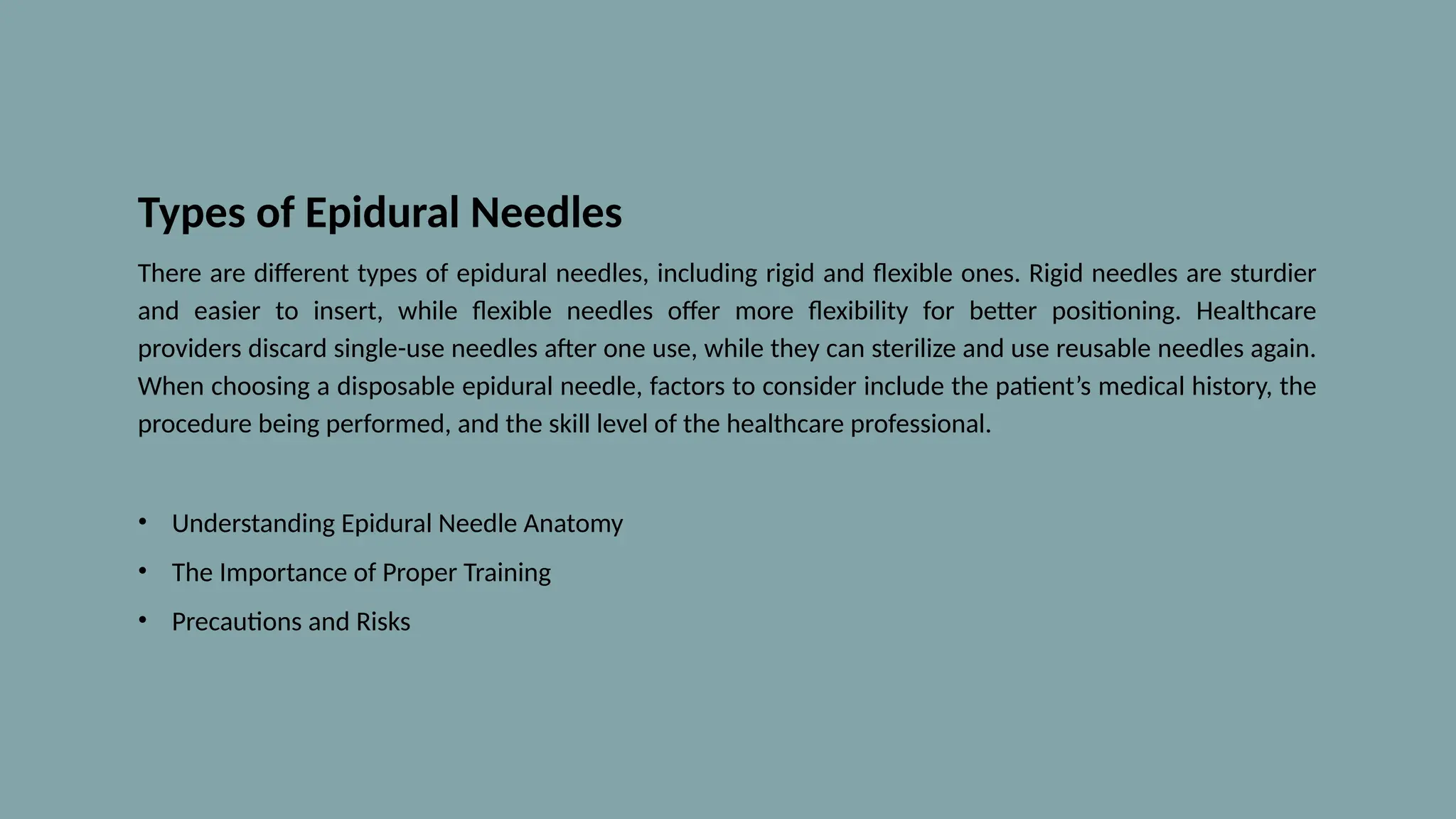 Epidural Needle : Everything You Need to Know About | PPTX