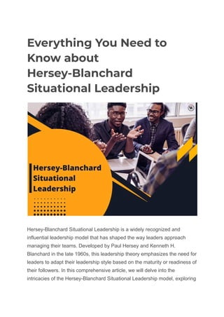 Everything You Need to Know about Hersey-Blanchard Situational ...