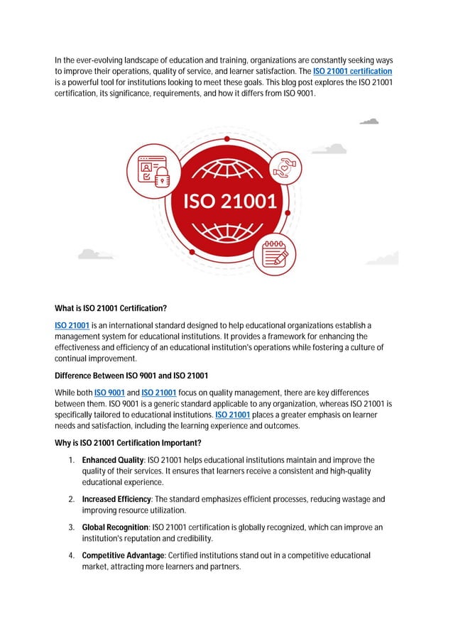 Everything You Need to Know About ISO 21001 Certification.pdf ...
