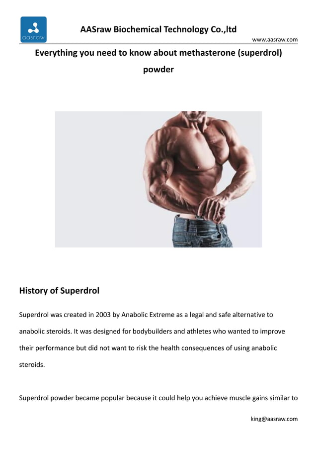 Everything you need to know about methasterone (superdrol) powder ...