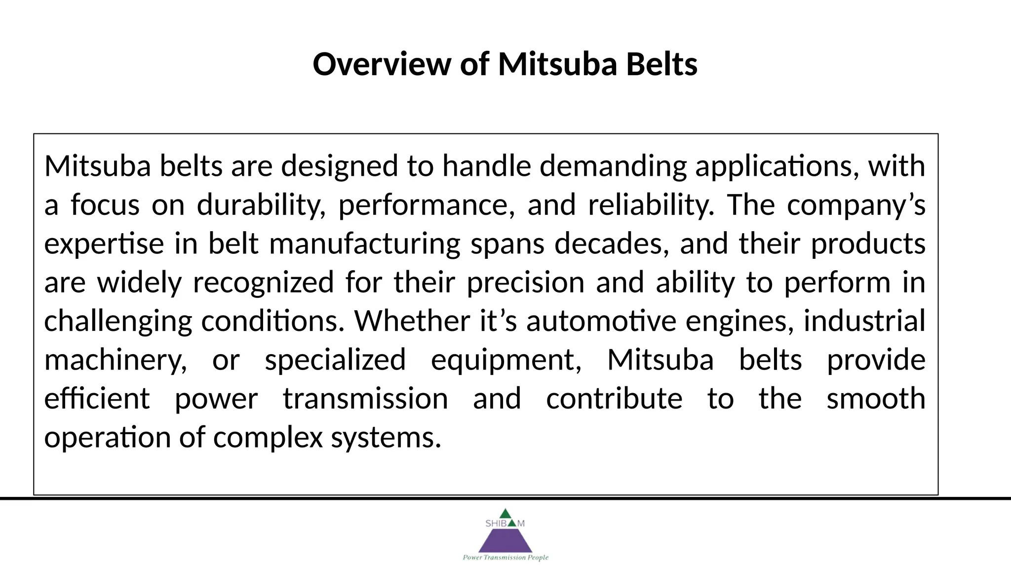 Everything You Need to Know About Mitsuba Belts Quality, Performance ...