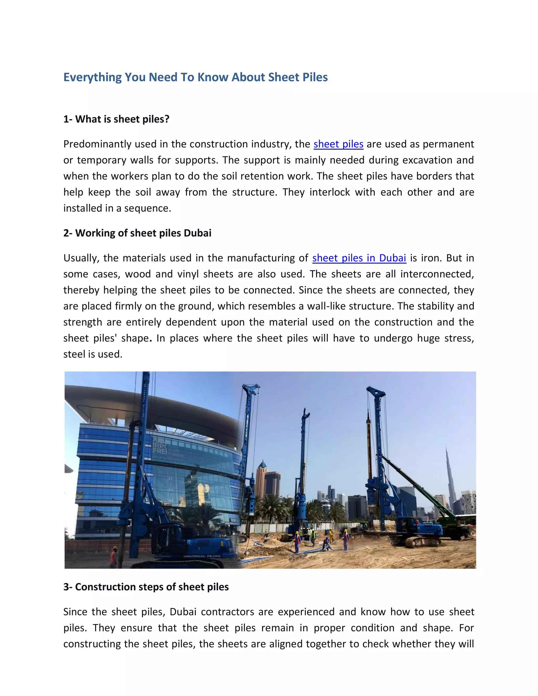 Everything you need to know about sheet piles | PDF