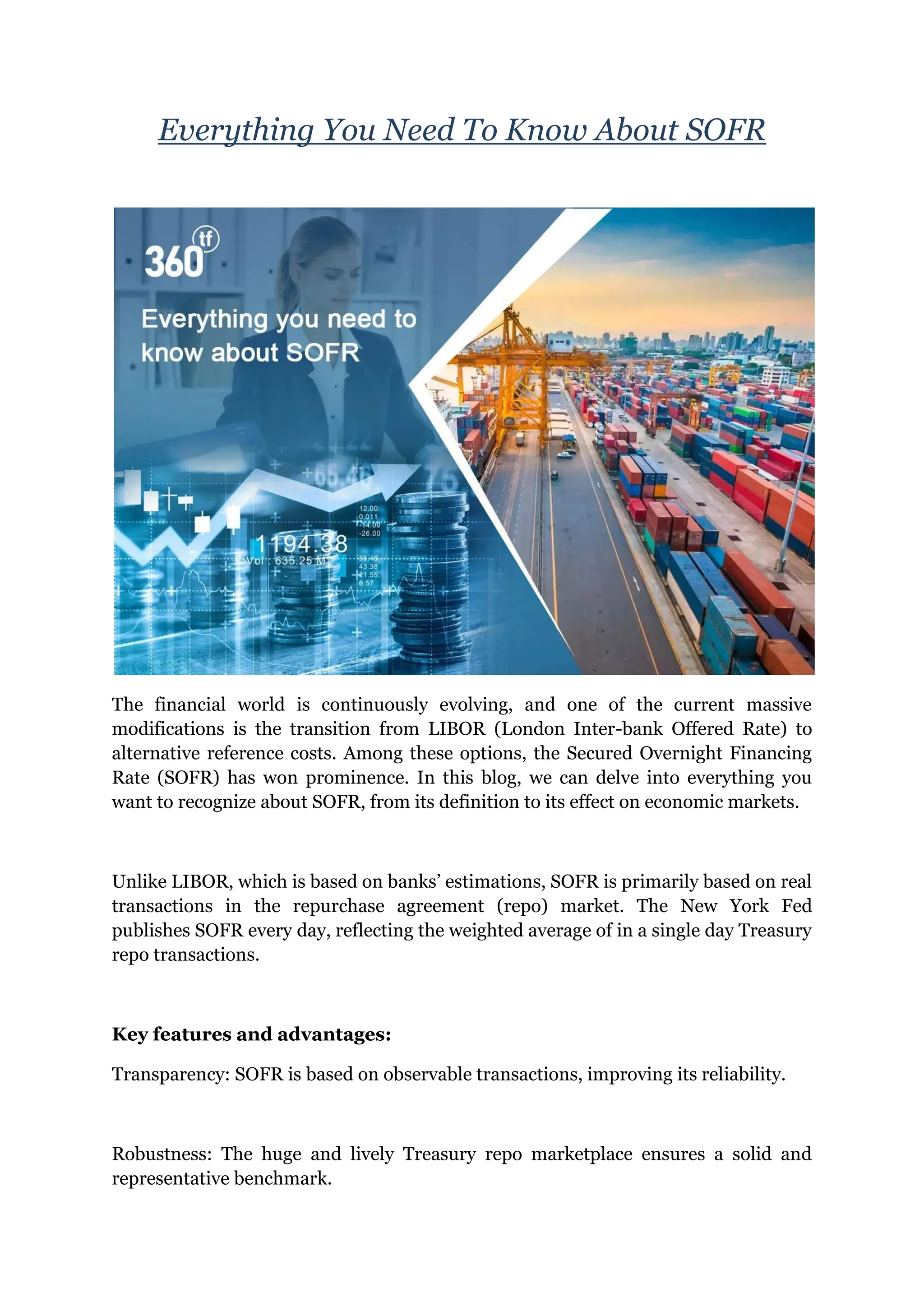 Everything You Need To Know About Secured Overnight Financing Rate | PDF