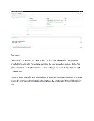 Everything you need to know about the Selenium IDE: Tutorial | PDF