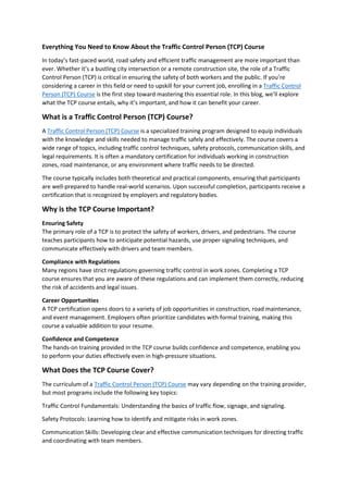 Everything You Need to Know About the Traffic Control Person (TCP ...