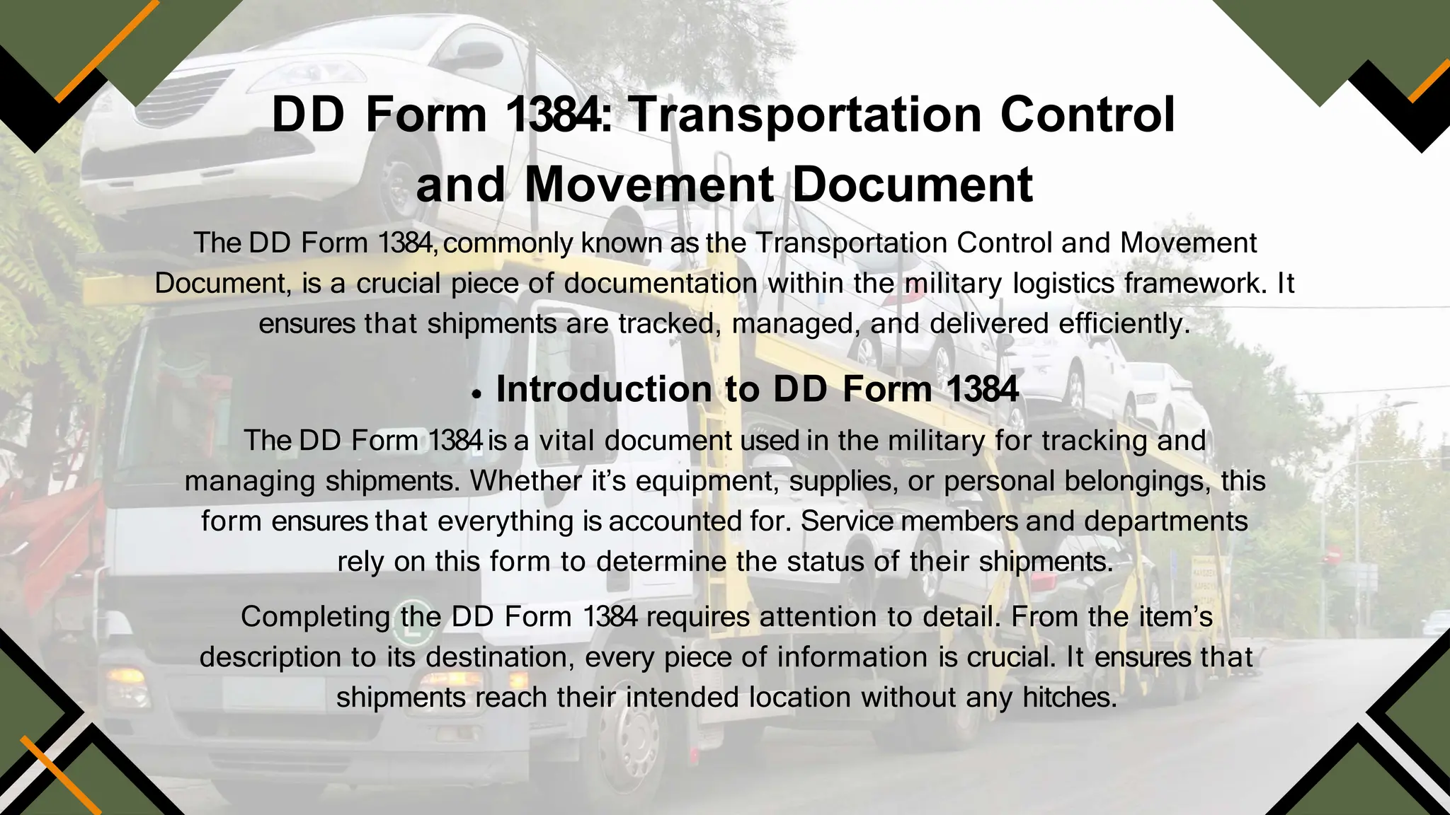 Everything You Need To Know About Transport Documentation Military.pptx ...