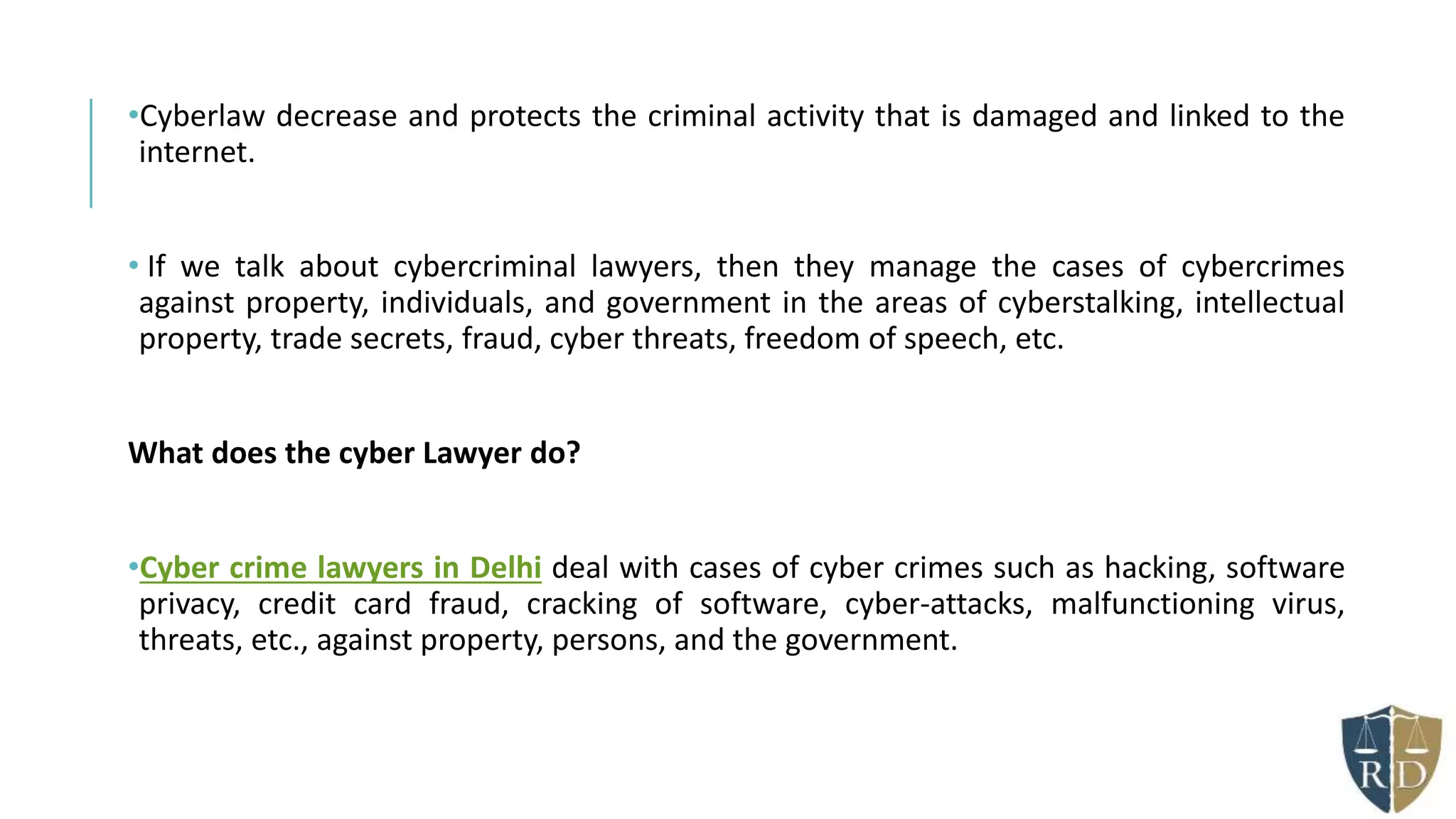 Everything you should know about cyber Lawyer | PPTX