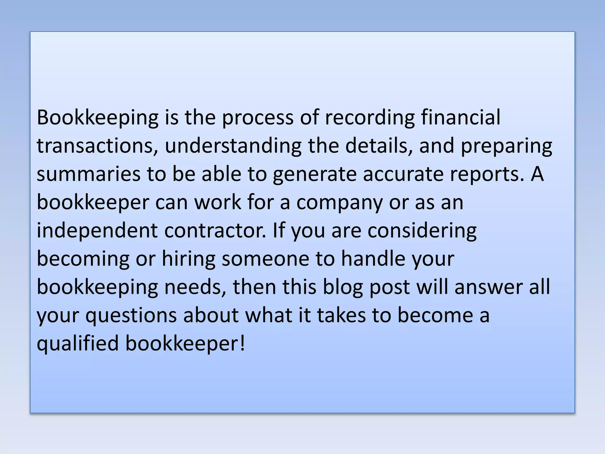Everything You Wanted to Know About Bookkeeping | PPTX