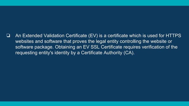 EV (Extended Validation) SSL Certificate | PPT