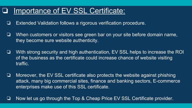 EV (Extended Validation) SSL Certificate | PPT