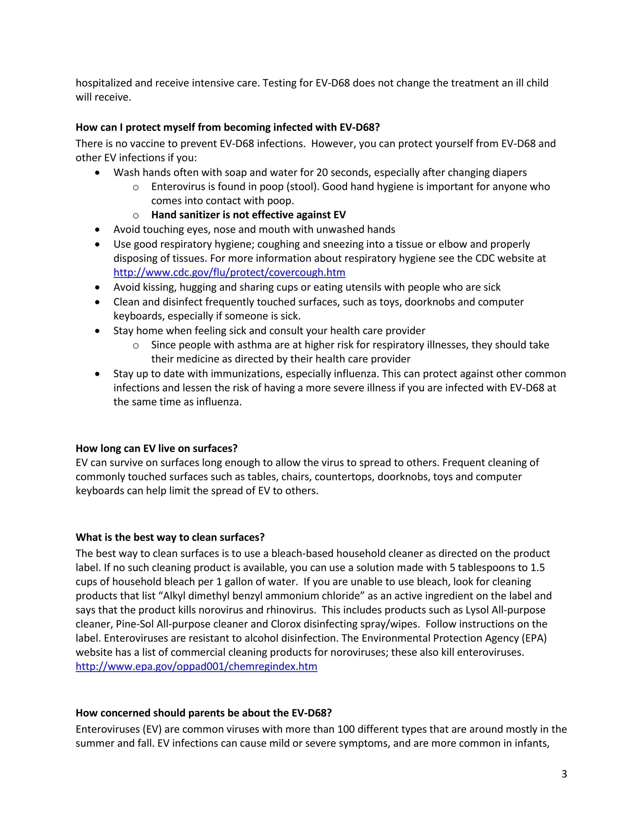 Enterovirus-D68 (EV-D68) Frequently Asked Questions October 9, 2014 | PDF