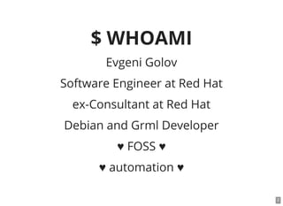 Mass-Migration of 5000 Servers to Foreman/Katello with bootstrap.py - Evgeni Golov | PPT