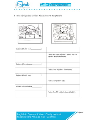 Chapter 1 unit 1. let me tell you about myself... | PDF