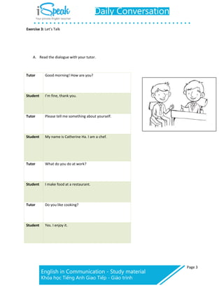 Chapter 1 unit 1. let me tell you about myself... | PDF