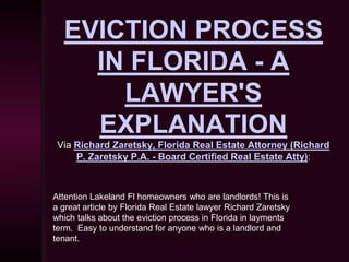 Eviction process in florida a lawyer's explanation | PPT