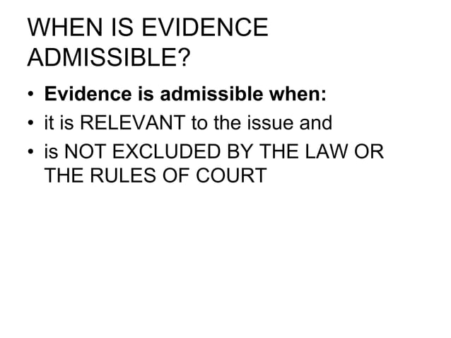 Evidence.ppt | Law