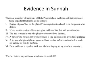 Islamic law of evidence.pptx | Islam | Religion & Spirituality
