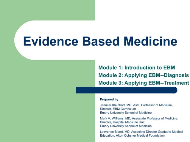 Evidence Based Medicine Intro | PPT
