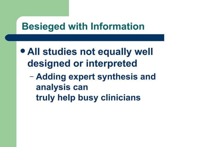 Evidence Based Medicine Intro