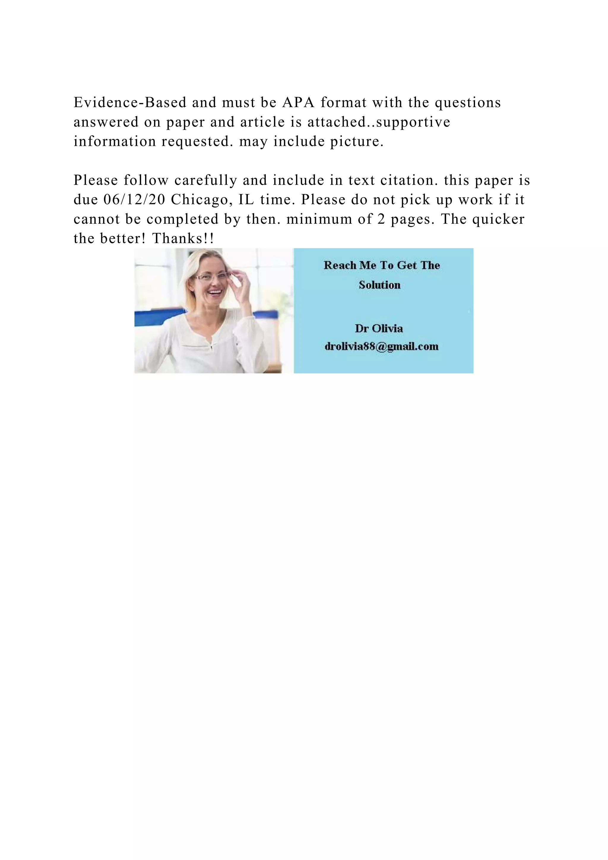 Evidence-Based and must be APA format with the questions answered on.docx