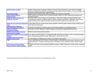 Evidence-Based Medicine Databases and Resources | PDF