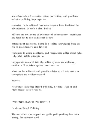 EVIDENCE-BASED POLICING 1Jervaughn F. ReidHelm School | PDF