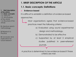 Evidence based ppt | PPTX