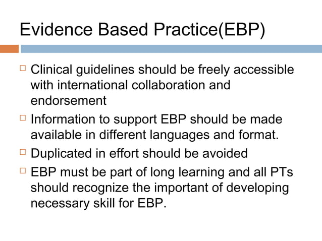 Evidence based practice | PPT