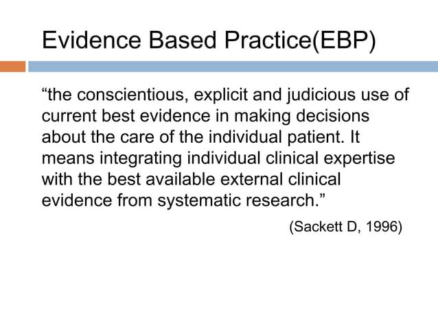 Evidence based practice | PPT
