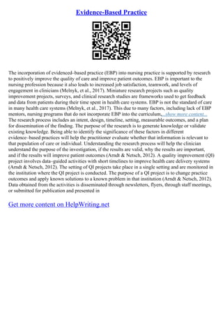 Evidence-Based Practice | PDF