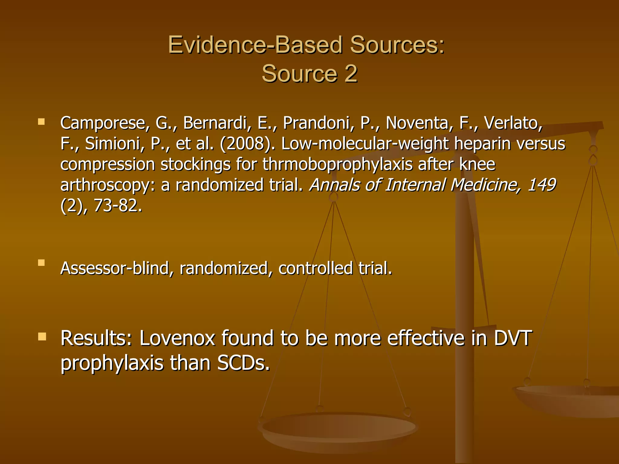 Evidence based practice for dvt prophylaxis - power point | PPT