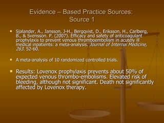 Evidence based practice for dvt prophylaxis - power point | PPT
